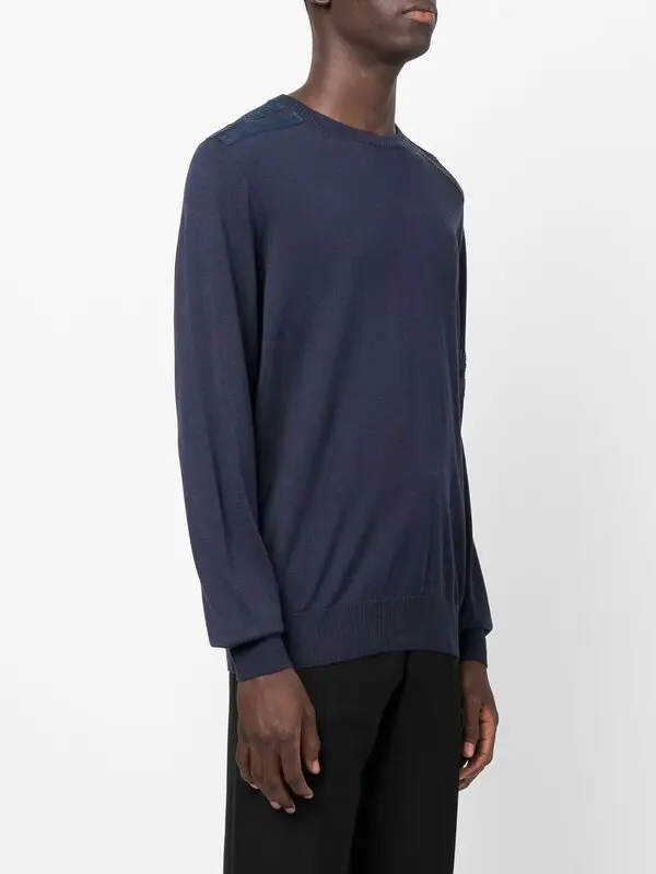 BILLIONAIRE Snakeskin-effect Fine-knit Jumper - Blue