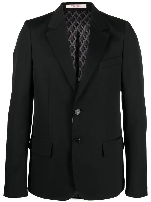 Valentino Garavani Single-breasted Virgin Wool Blazer - Black