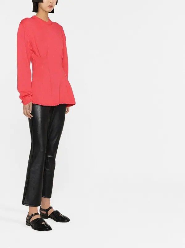 Comme Des Garçons Peplum-hem Crew Neck Jumper