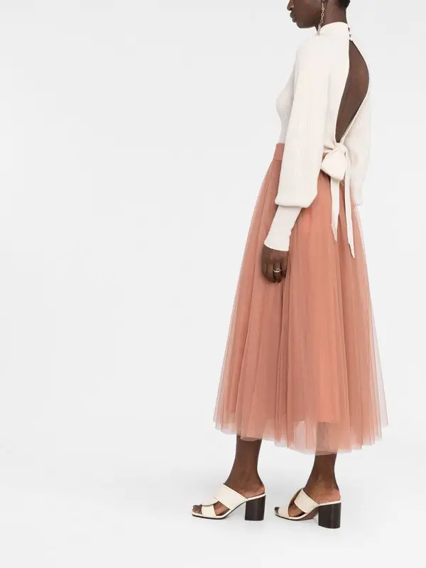 Zimmermann Tulle A-line Midi Skirt