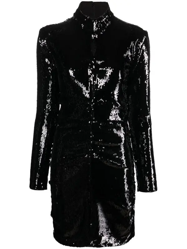 Isabel Marant Étoile Sequin-embellished Long-sleeve Dress - Black