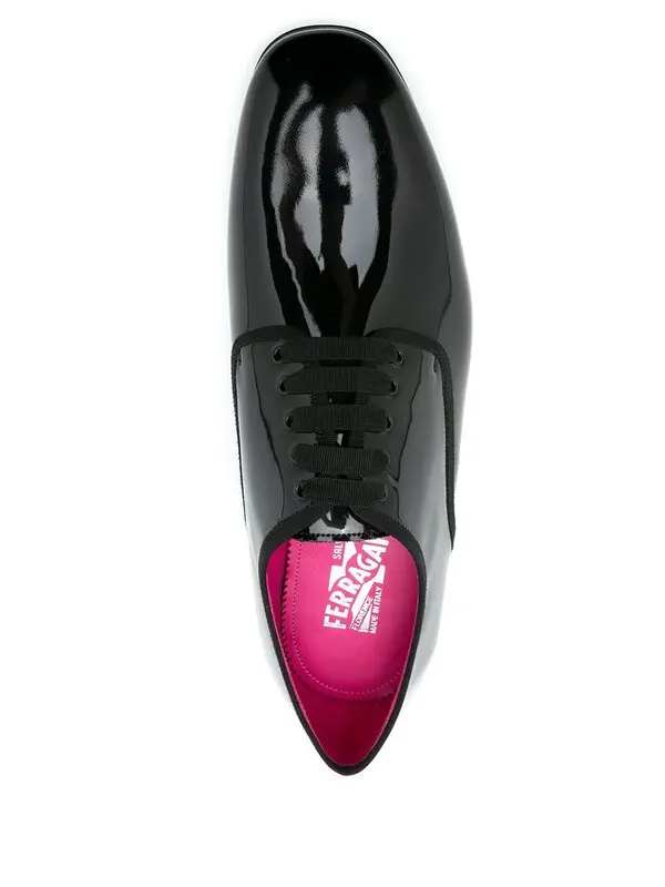 FERRAGAMO Magic Patent Leather Derby Shoes