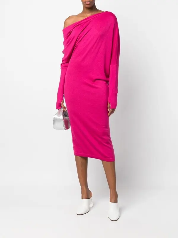 TOM FORD Off-shoulder Jumper Dress - Pink
