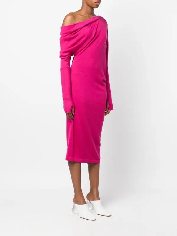 TOM FORD Off-shoulder Jumper Dress - Pink