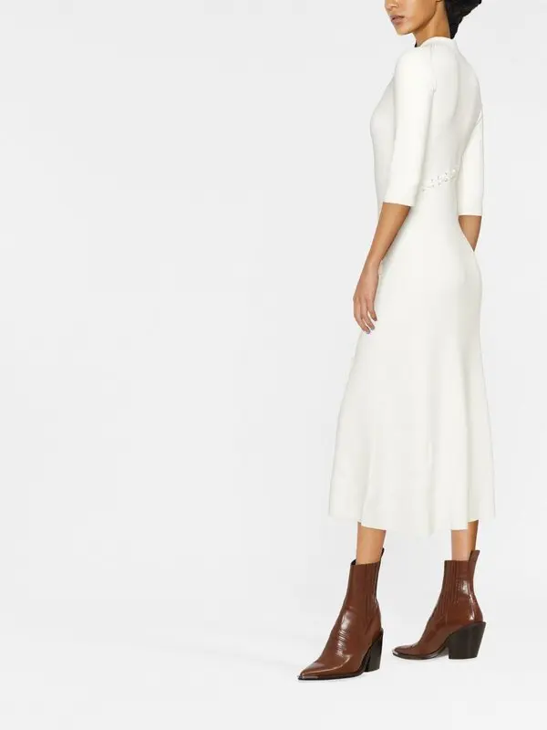 Maje Lace-up Knitted Midi Dress
