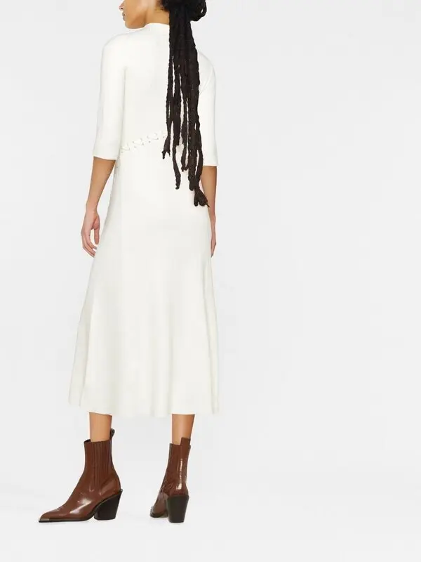 Maje Lace-up Knitted Midi Dress