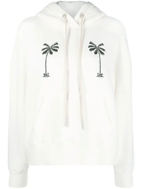 Palm Angels Graphic-print Cotton Hoodie - White