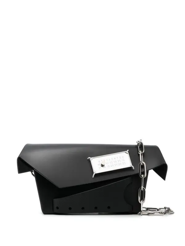 MAISON MARGIELA Snatched Leather Shoulder Bag - Black