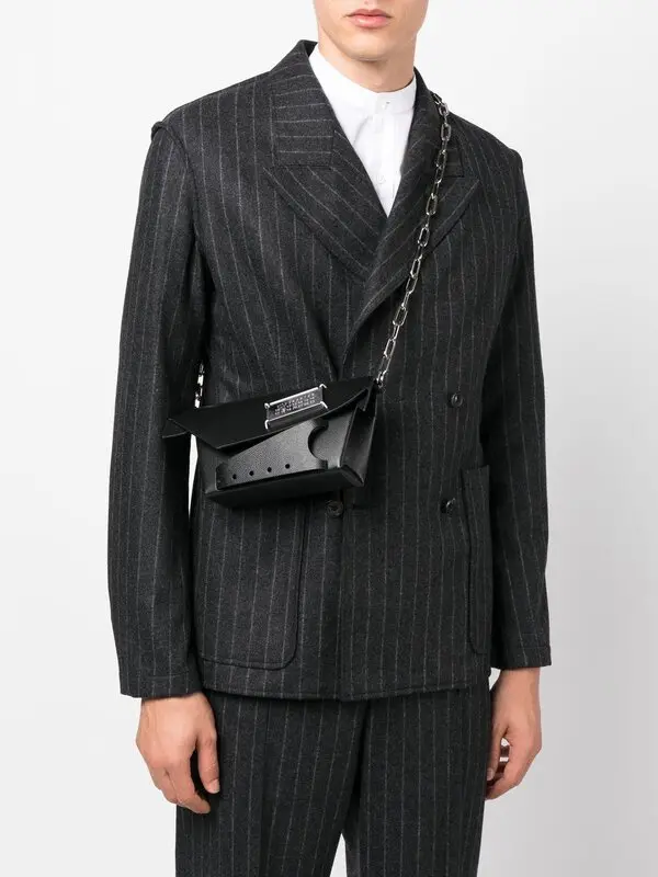 MAISON MARGIELA Snatched Leather Shoulder Bag - Black
