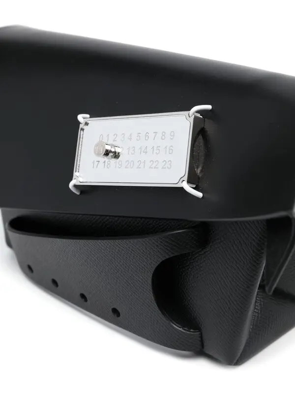 MAISON MARGIELA Snatched Leather Shoulder Bag - Black
