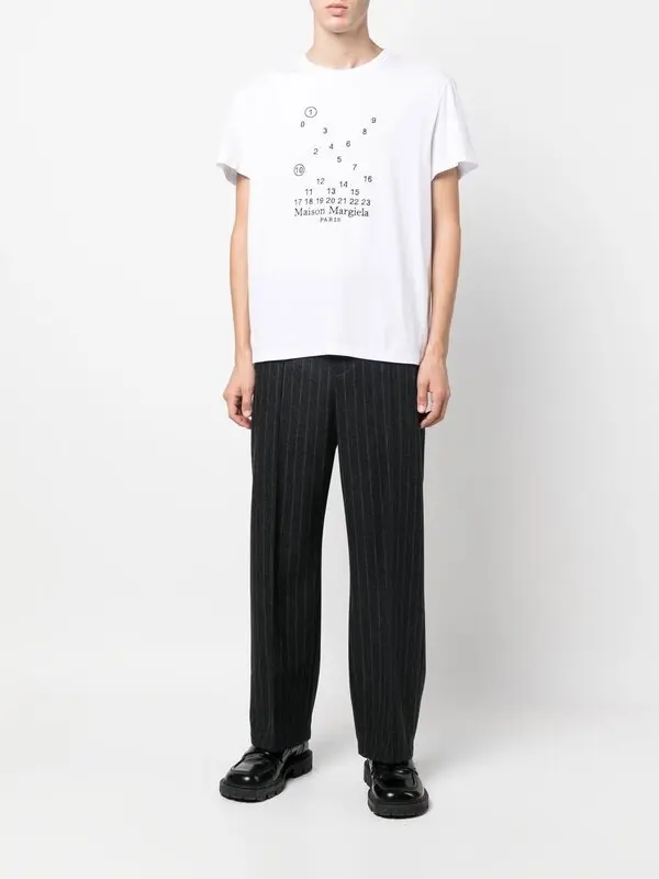 MAISON MARGIELA Logo-embroidered T-shirt - White | Editorialist