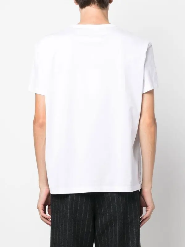 Maison Margiela Logo-Embroidered T-Shirt In White | Editorialist