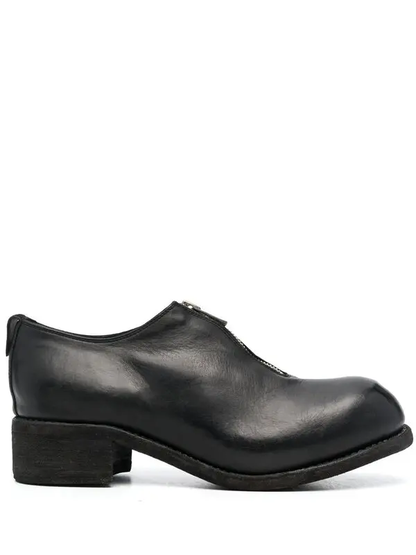 Guidi Zip-front Block-heel Shoes