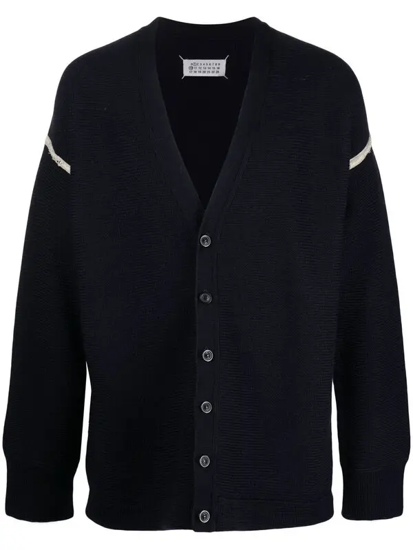 MAISON MARGIELA Elbow-patch Cardigan - Blue