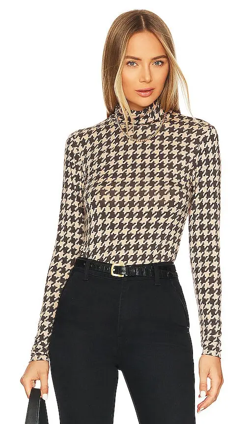 Sanctuary Slinky Mock Turtleneck Top With Geometric Print