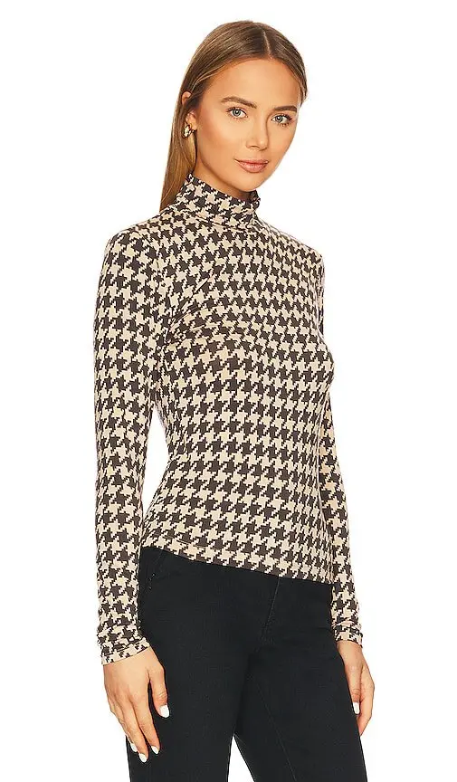 Sanctuary Slinky Mock Turtleneck Top With Geometric Print