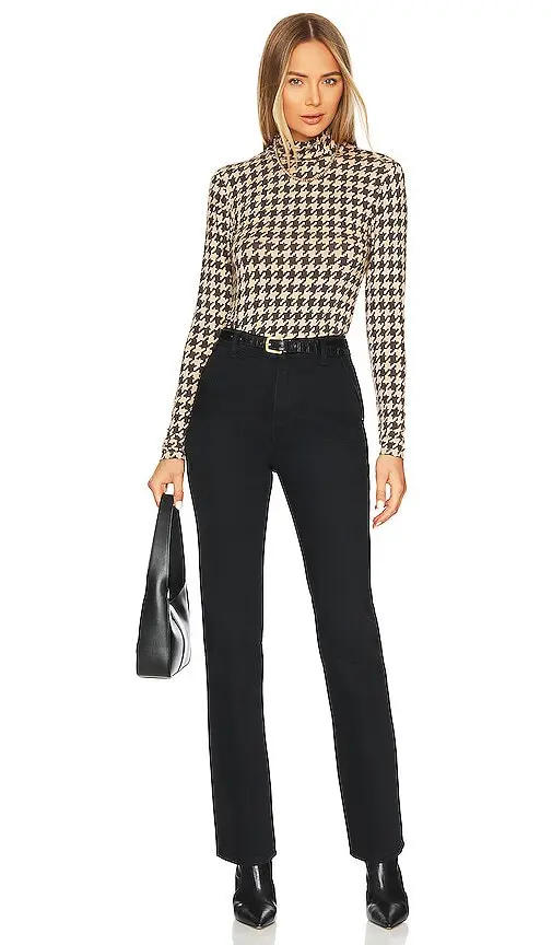 Sanctuary Slinky Mock Turtleneck Top With Geometric Print