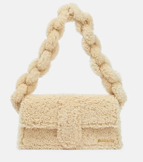 Jacquemus Le Bambidou Shearling Shoulder Bag - Neutrals