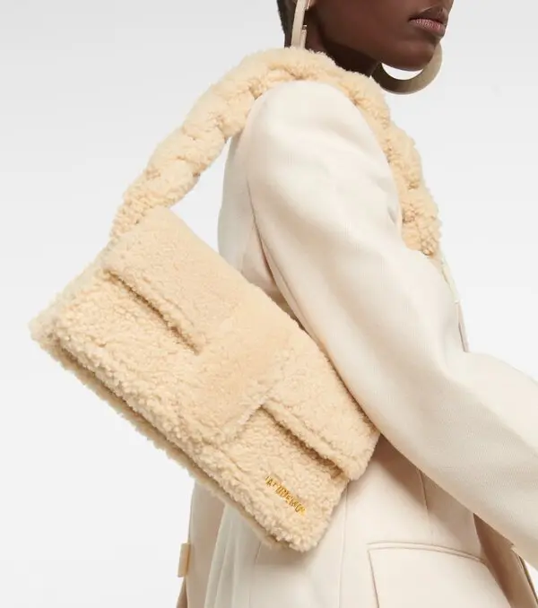 Jacquemus Le Bambidou Shearling Shoulder Bag - Neutrals