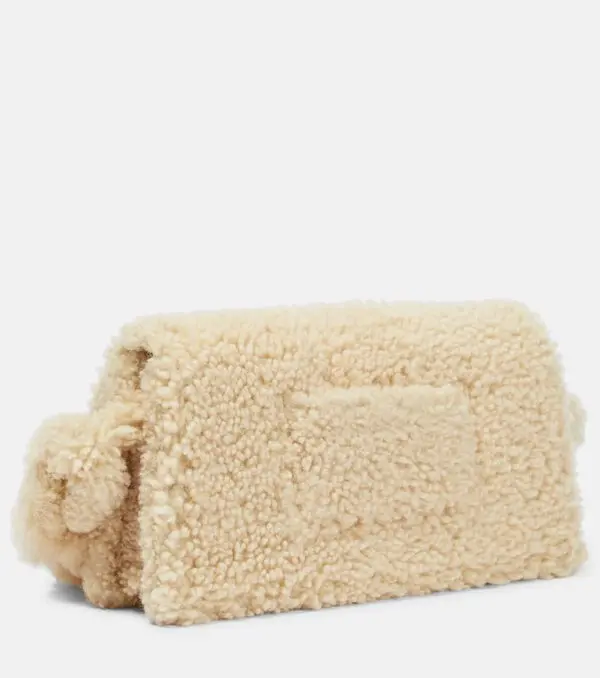 Jacquemus Le Bambidou Shearling Shoulder Bag - Neutrals