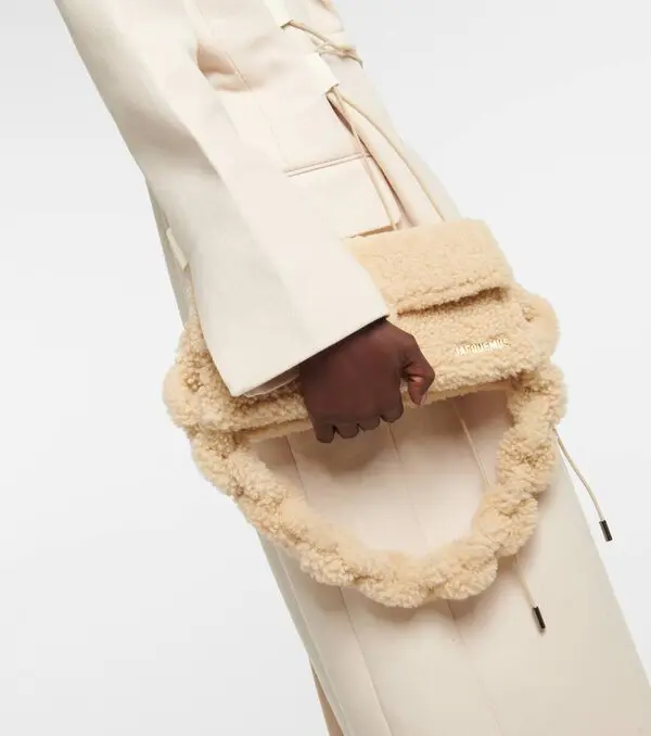Jacquemus Le Bambidou Shearling Shoulder Bag - Neutrals
