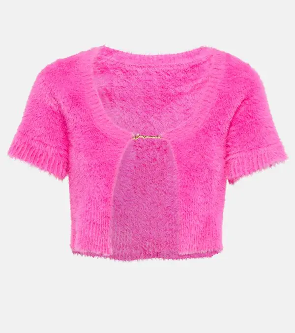 Jacquemus La Maille Neve Cropped Cardigan - Pink