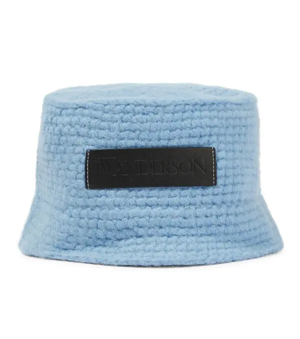 JW Anderson Knitted Bucket Hat - Blue