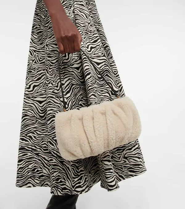 Staud Bean Shearling Shoulder Bag