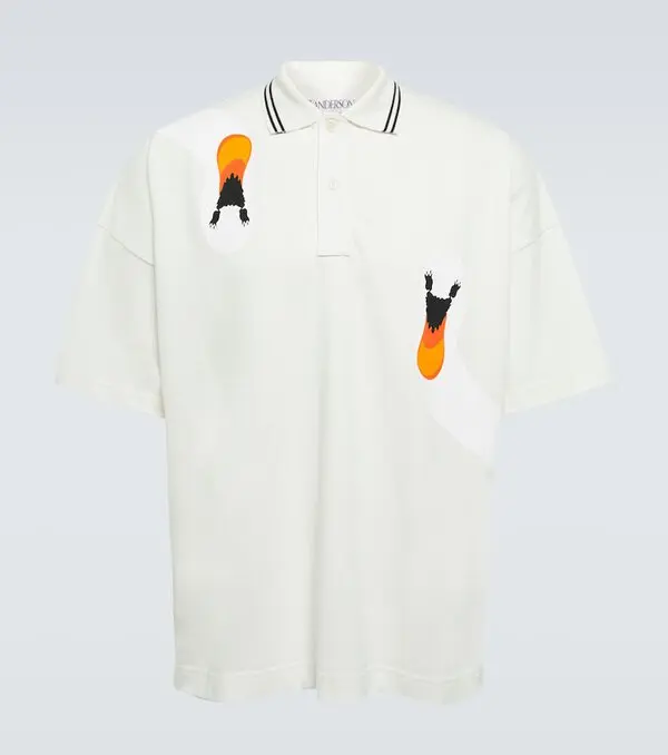 JW Anderson Printed Polo Cotton Shirt - White