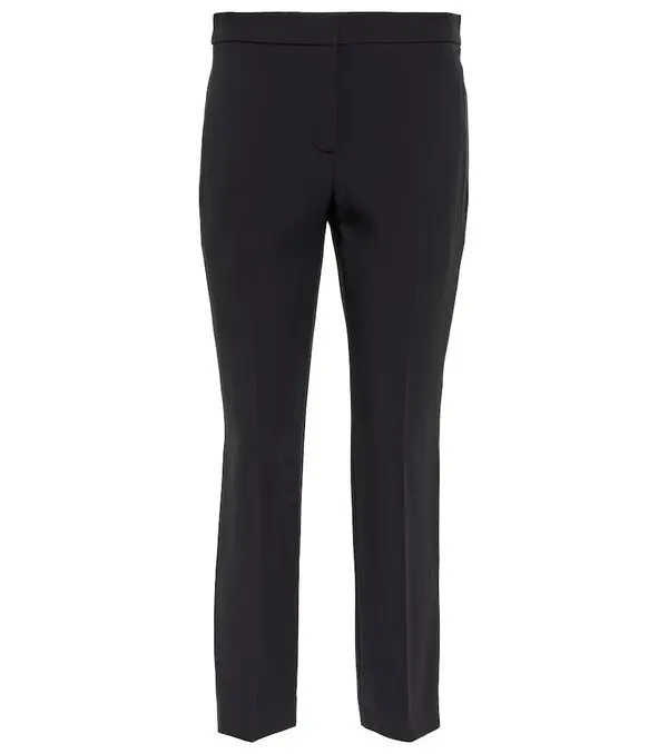 Alexander McQueen Mid-rise Slim Crêpe Pants - Black