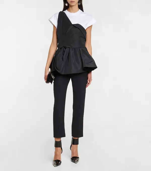 Alexander McQueen Mid-rise Slim Crêpe Pants - Black