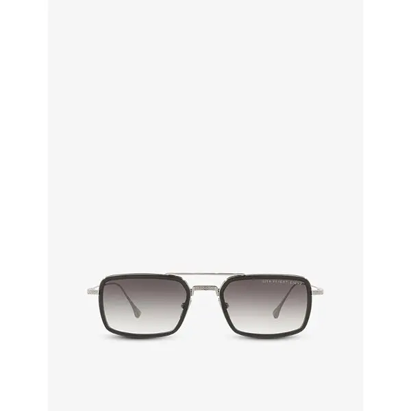 Dita Rectangular Aviator Sunglasses - Grey