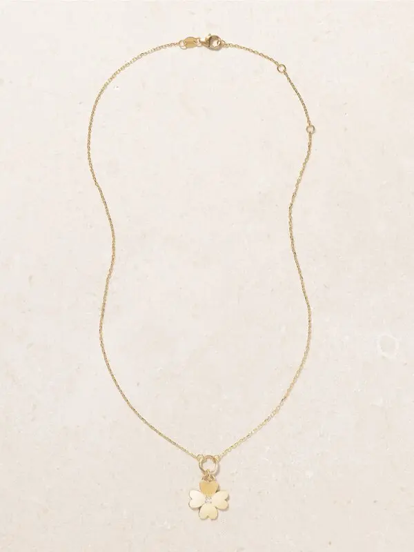 FOUNDRAE Four Heart Clover 18-karat Enamel And Diamond Pendant Necklace