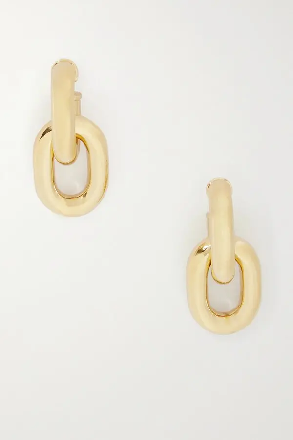 Rabanne Tone Chain Link Earrings - Gold