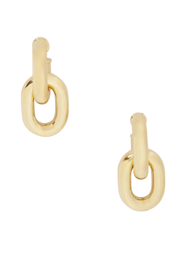 Rabanne Tone Chain Link Earrings - Gold