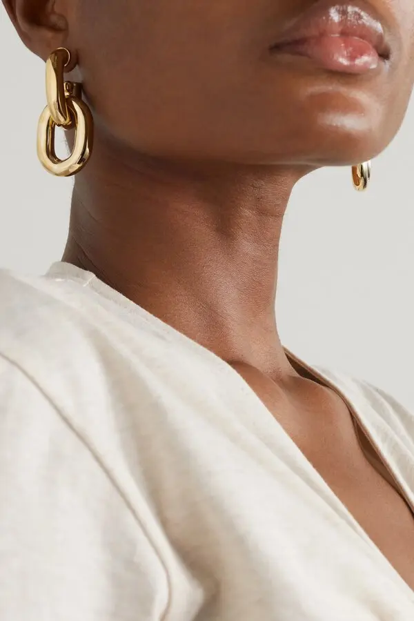 Rabanne Tone Chain Link Earrings - Gold