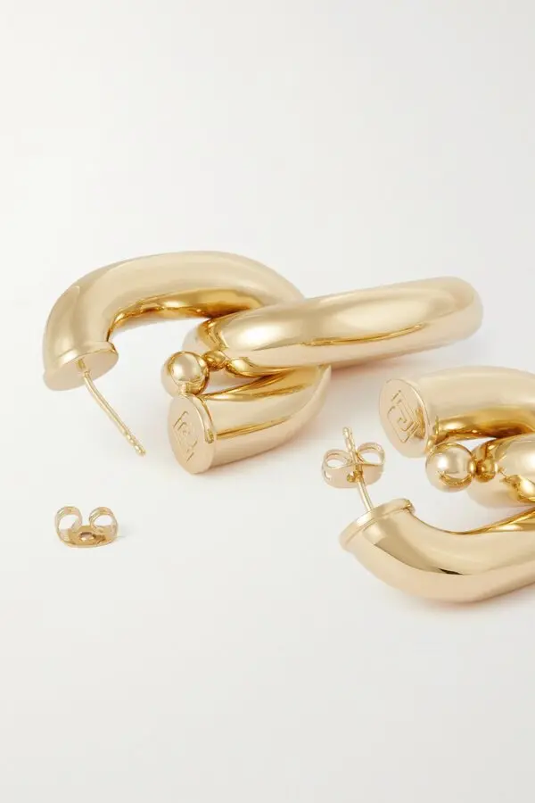 Rabanne Tone Chain Link Earrings - Gold