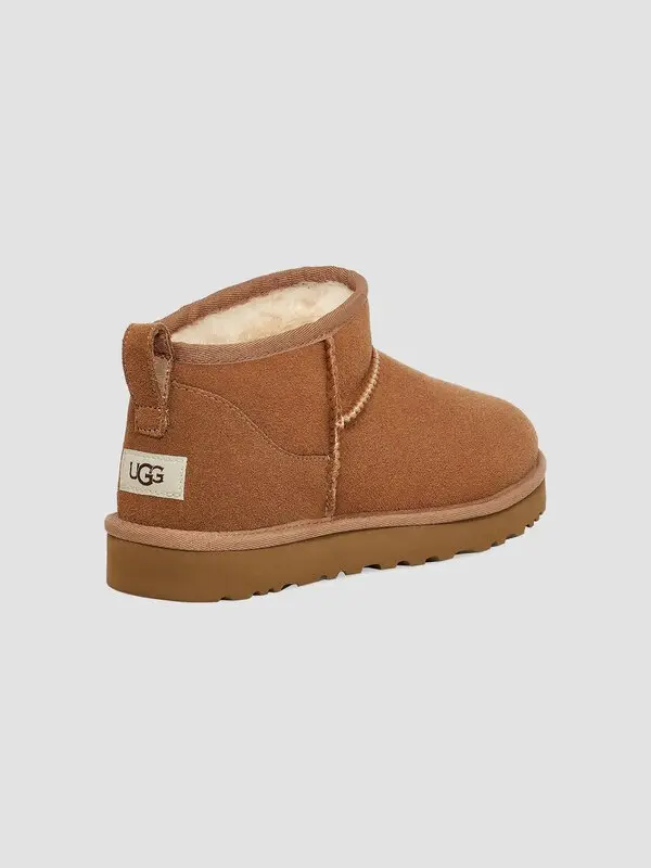 UGG Classic Ultra Mini Sheepskin Ankle Boots - Chestnut