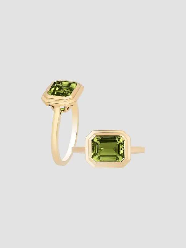 Goshwara Manhattan 18k Yellow Gold & Peridot Ring - Green