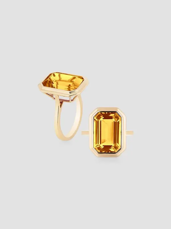 Goshwara Manhattan 18k Gold & Citrine Ring - Yellow