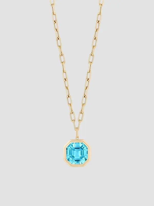 Goshwara Manhattan 18k Yellow Gold & Topaz Pendant Necklace - Blue