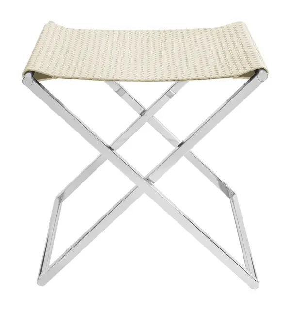 RIVIERE Woven Foldaway Stool - Ivory