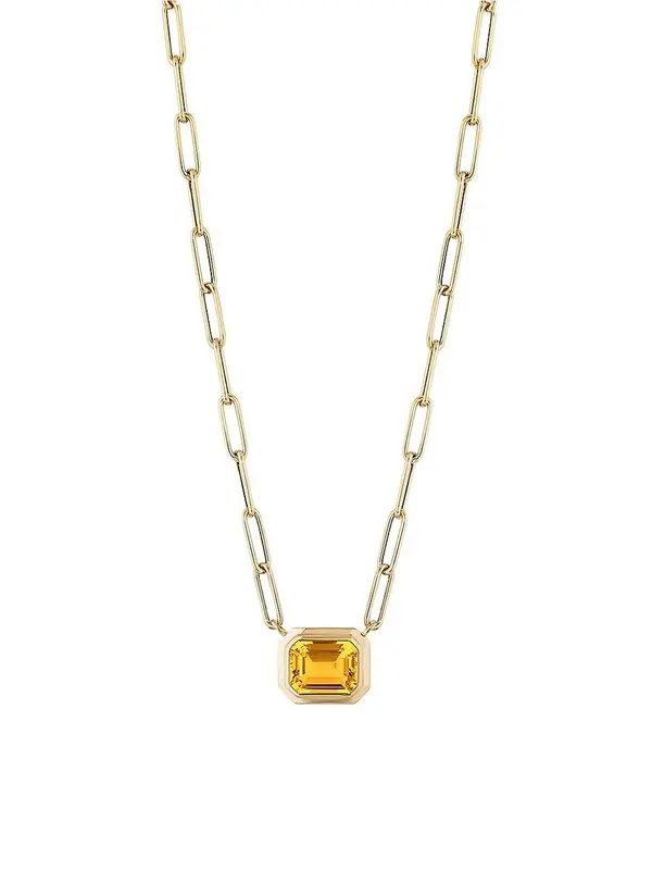 Goshwara Manhattan 18k Gold & Citrine Pendant Necklace