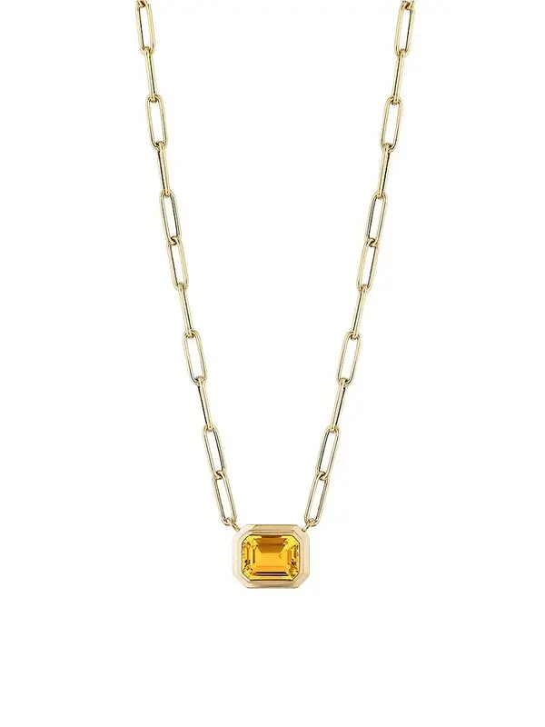 Goshwara Manhattan 18k Gold & Citrine Pendant Necklace
