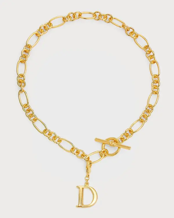 BEN-AMUN Link Chain Necklace With Initial Charm - D