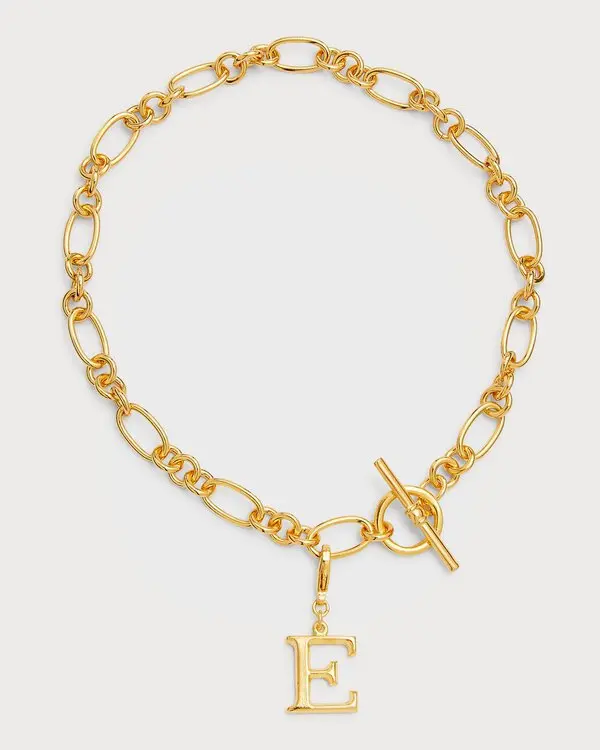 BEN-AMUN Link Chain Necklace With Initial Charm - E