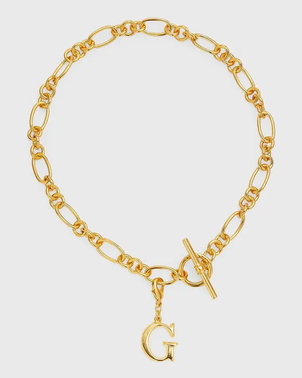 BEN-AMUN Link Chain Necklace With Initial Charm - G