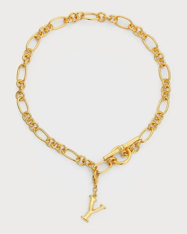 BEN-AMUN Link Chain Necklace With Initial Charm - Y