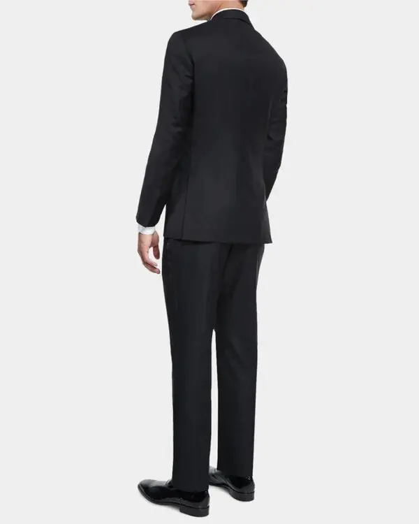 Isaia Satin Peak-lapel One-button Wool Tuxedo