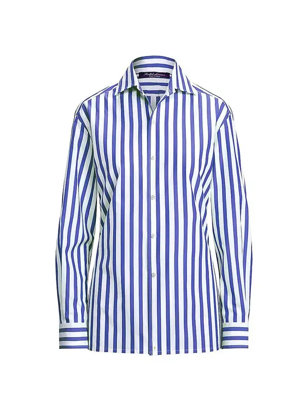 Ralph Lauren Capri Striped Button-up Shirt - White Classic Blue